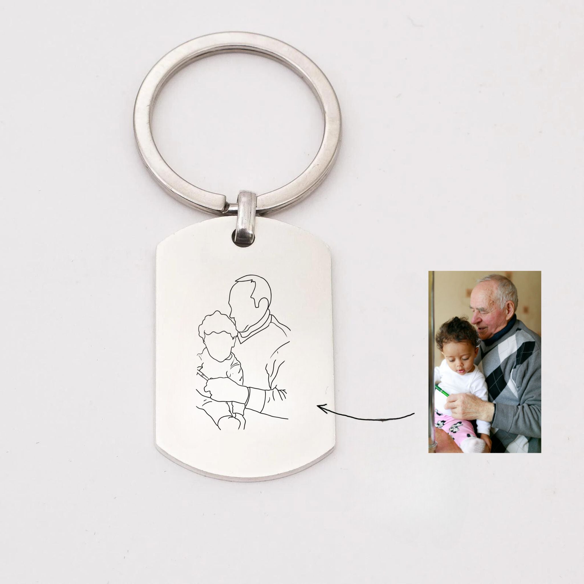 personalized keychain line art – SILVIATE